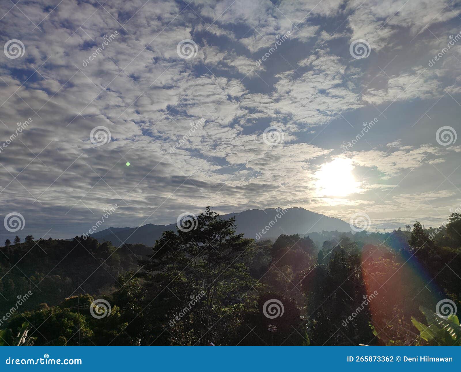 Burangrang Mountain Sunrise Stock Photo - Image of mountain, tree ...