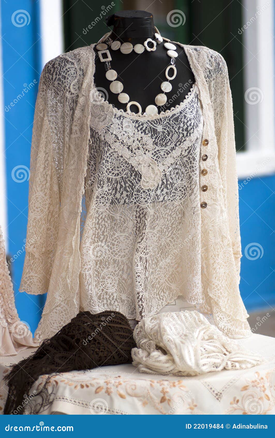 Burano lace stock photo. Image of material, island, colors - 22019484
