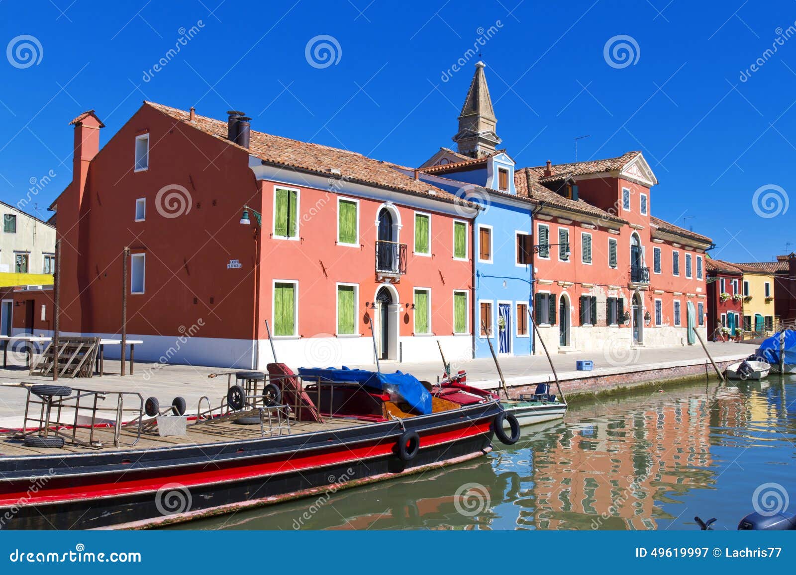Burano, Venice stock image. Image of flower, building - 49619997