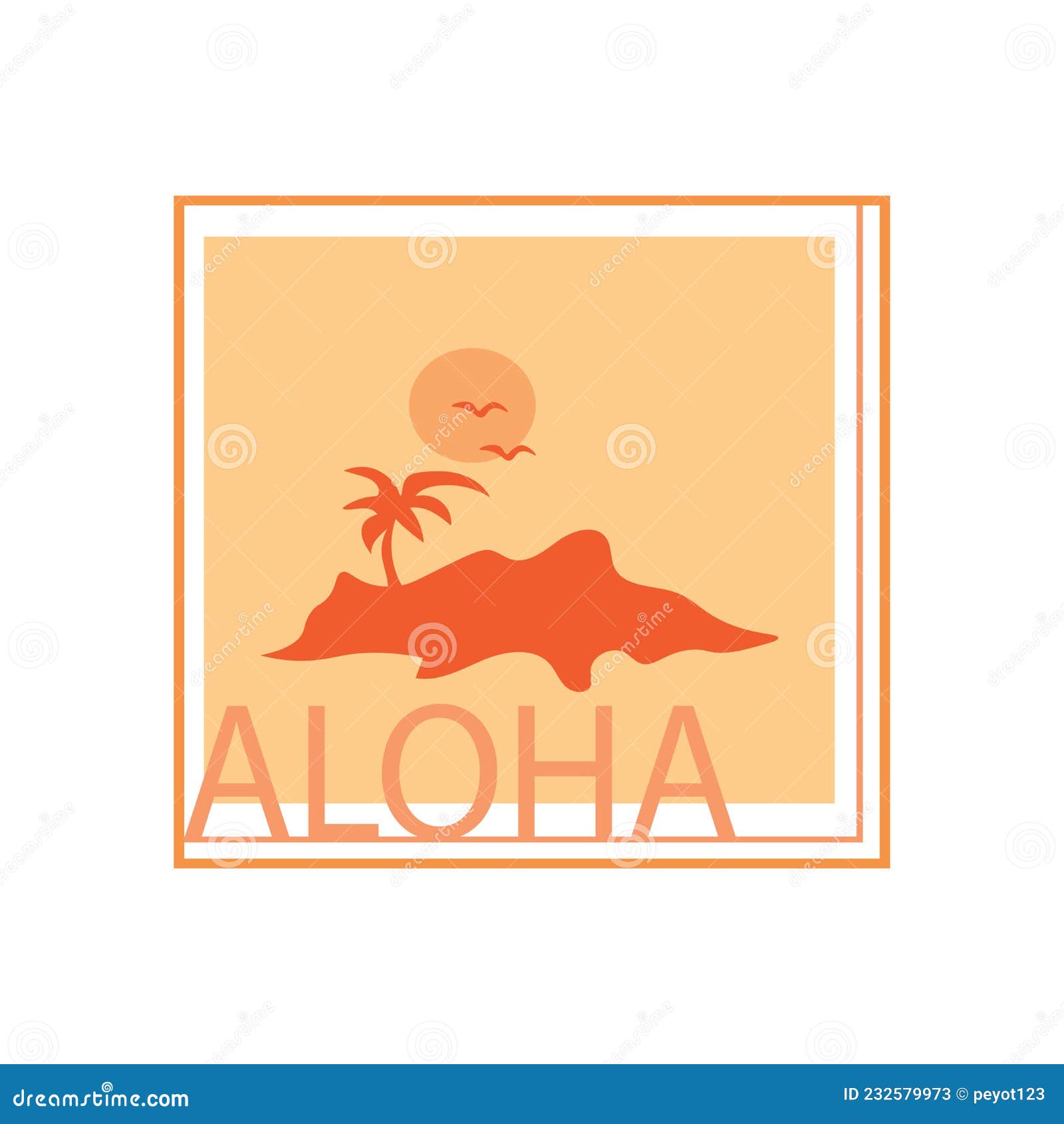 Aloha beautiful landmark stock vector. Illustration of beach - 232579973