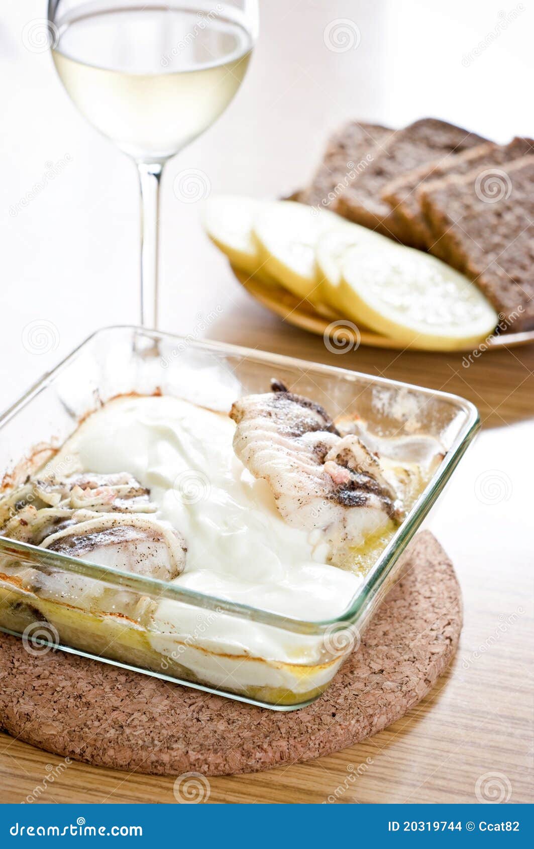 Burbot in cream stock photo. Image of fillet, cooking - 20319744