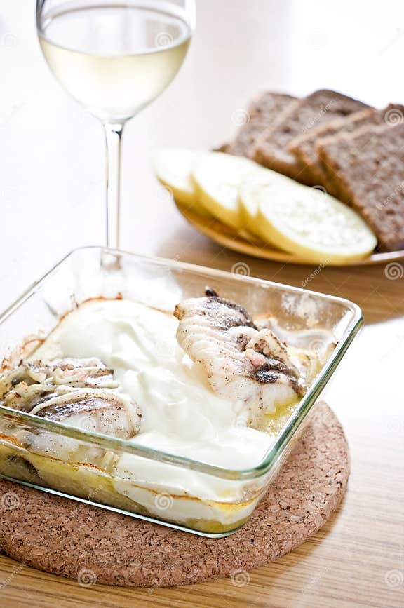 Burbot in cream stock photo. Image of fillet, cooking - 20319744