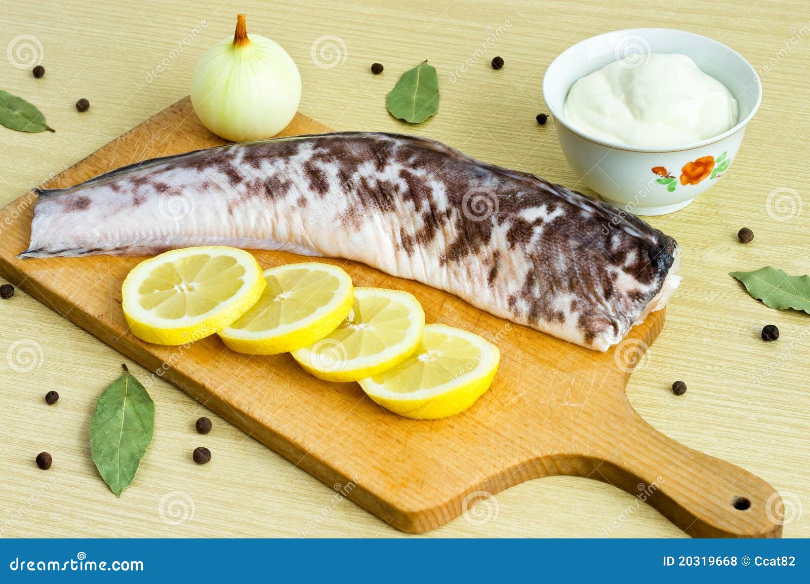 Burbot fish stock photo. Image of lemon, gourmet, freshness - 20319668