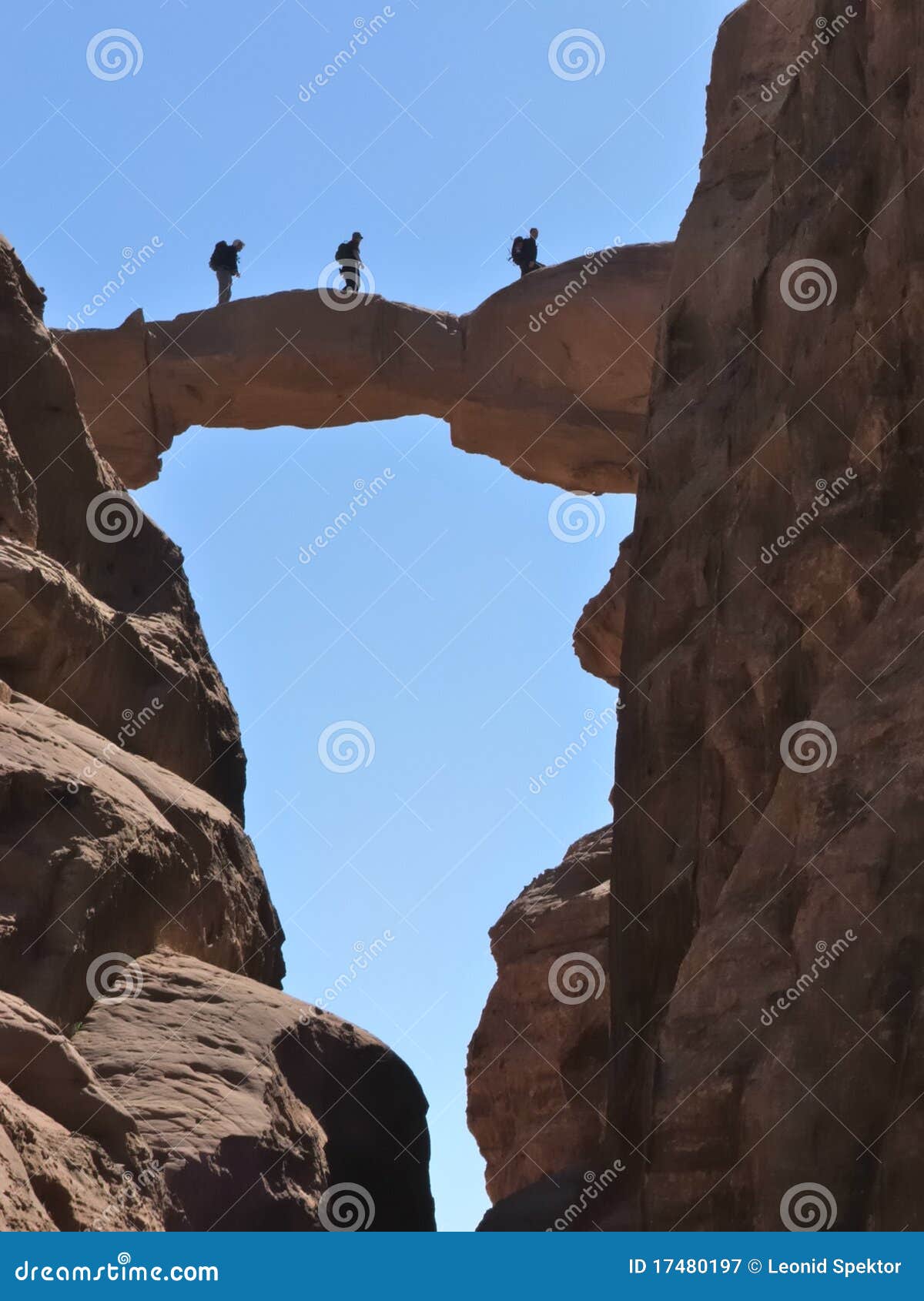 Burdah Arch in Wadi Rum, Jordan. Stock Image - Image of climbing ...