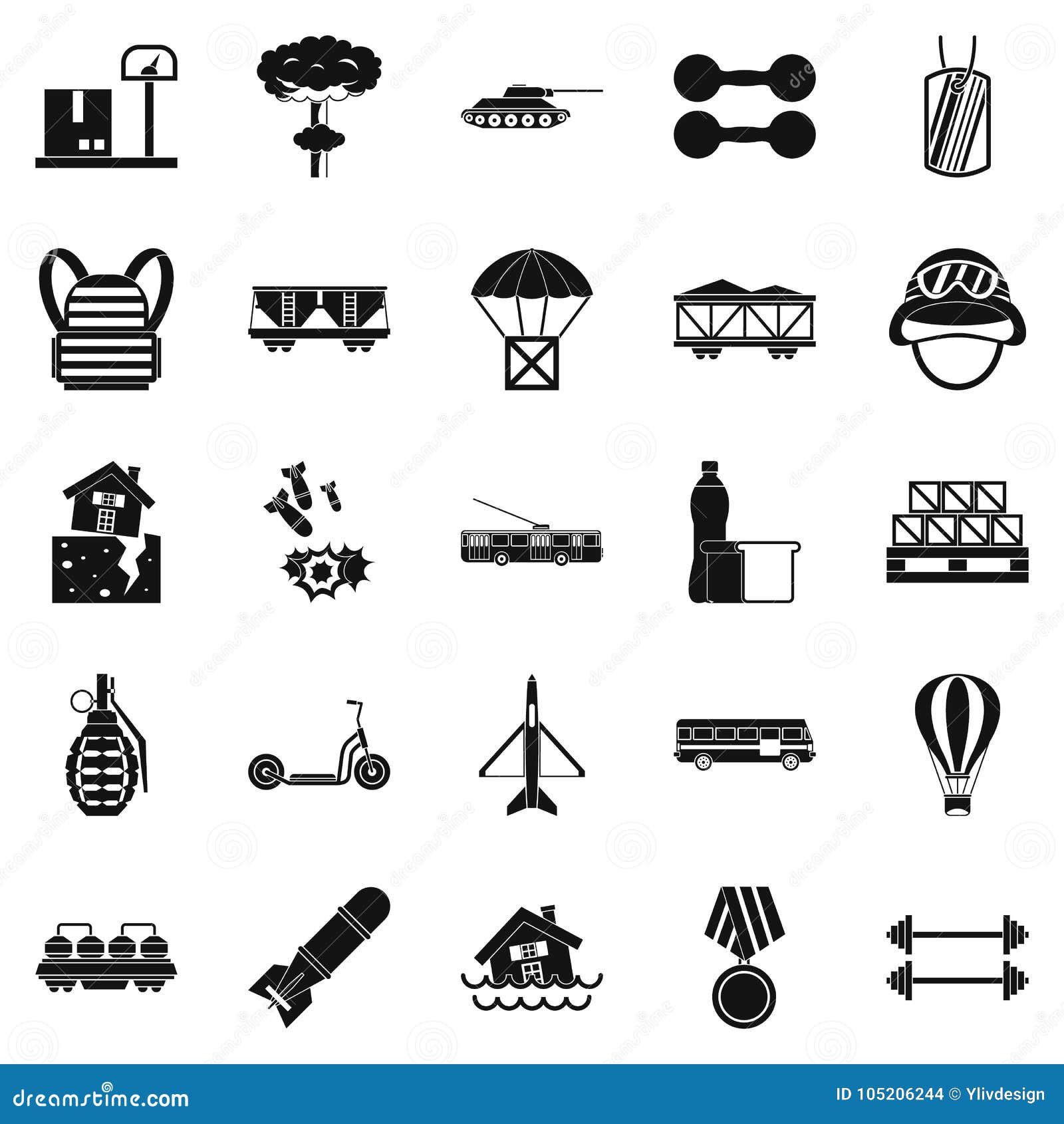 Burden Icons Set, Simple Style Stock Vector - Illustration of attack ...