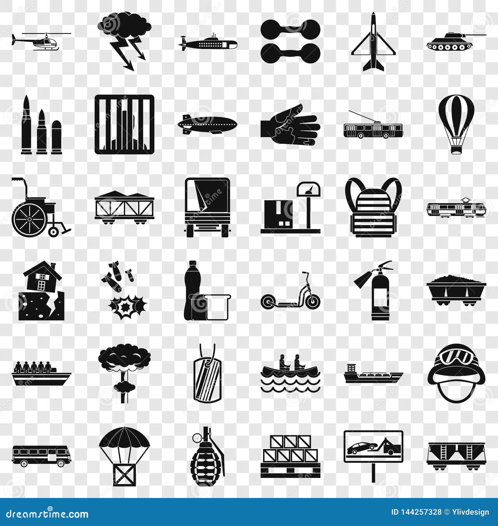 Burden Icons Set, Simple Style Stock Vector - Illustration of scooter ...
