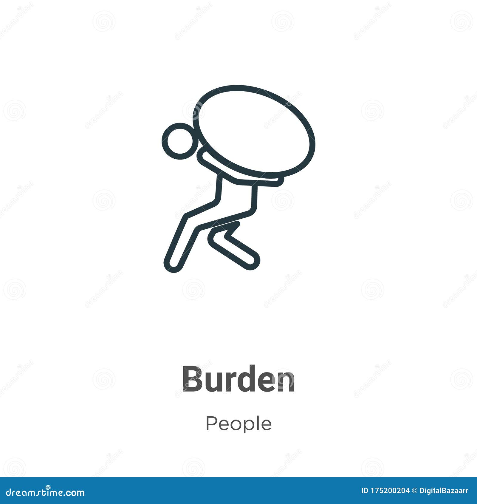 Burden Outline Vector Icon. Thin Line Black Burden Icon, Flat Vector Simple Element Illustration ...