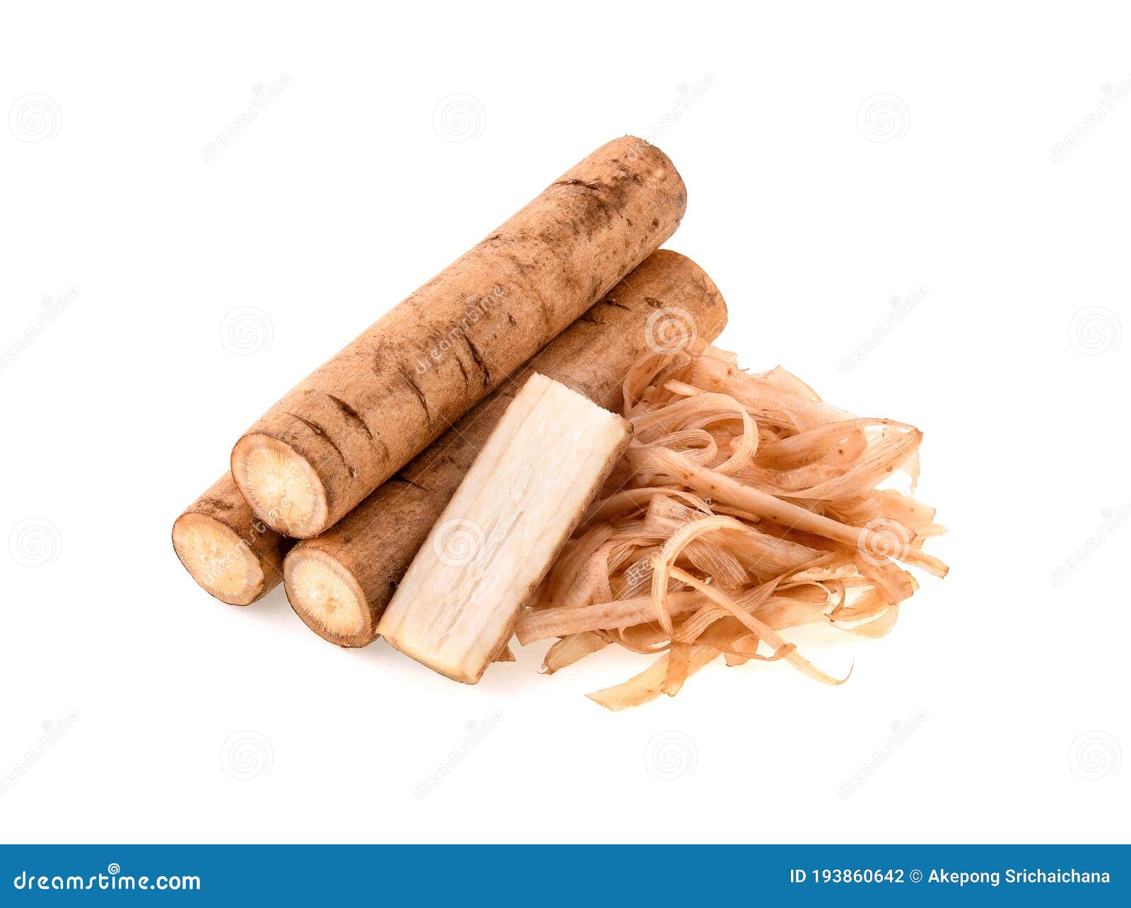 Burdock Roots Isolated White Background Stock Photo - Image of wooden ...