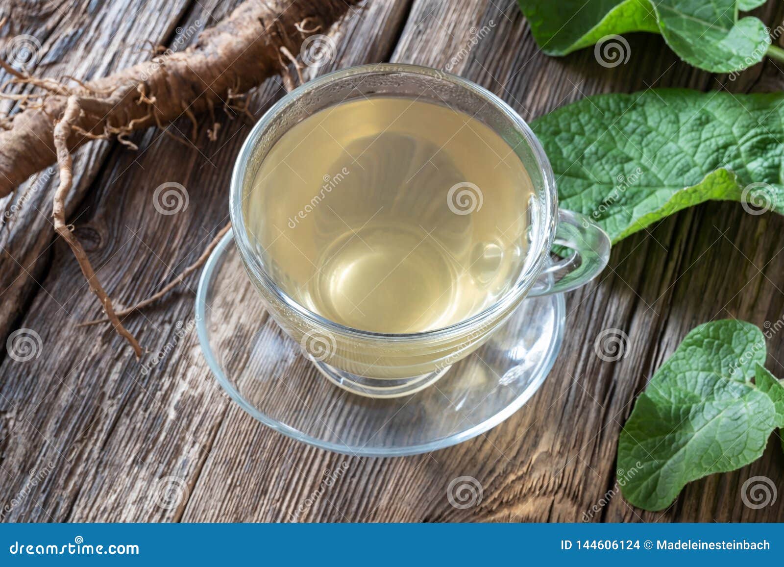 Burdock Tea with Fresh Burdock Root and Leaves Stock Photo - Image of ...