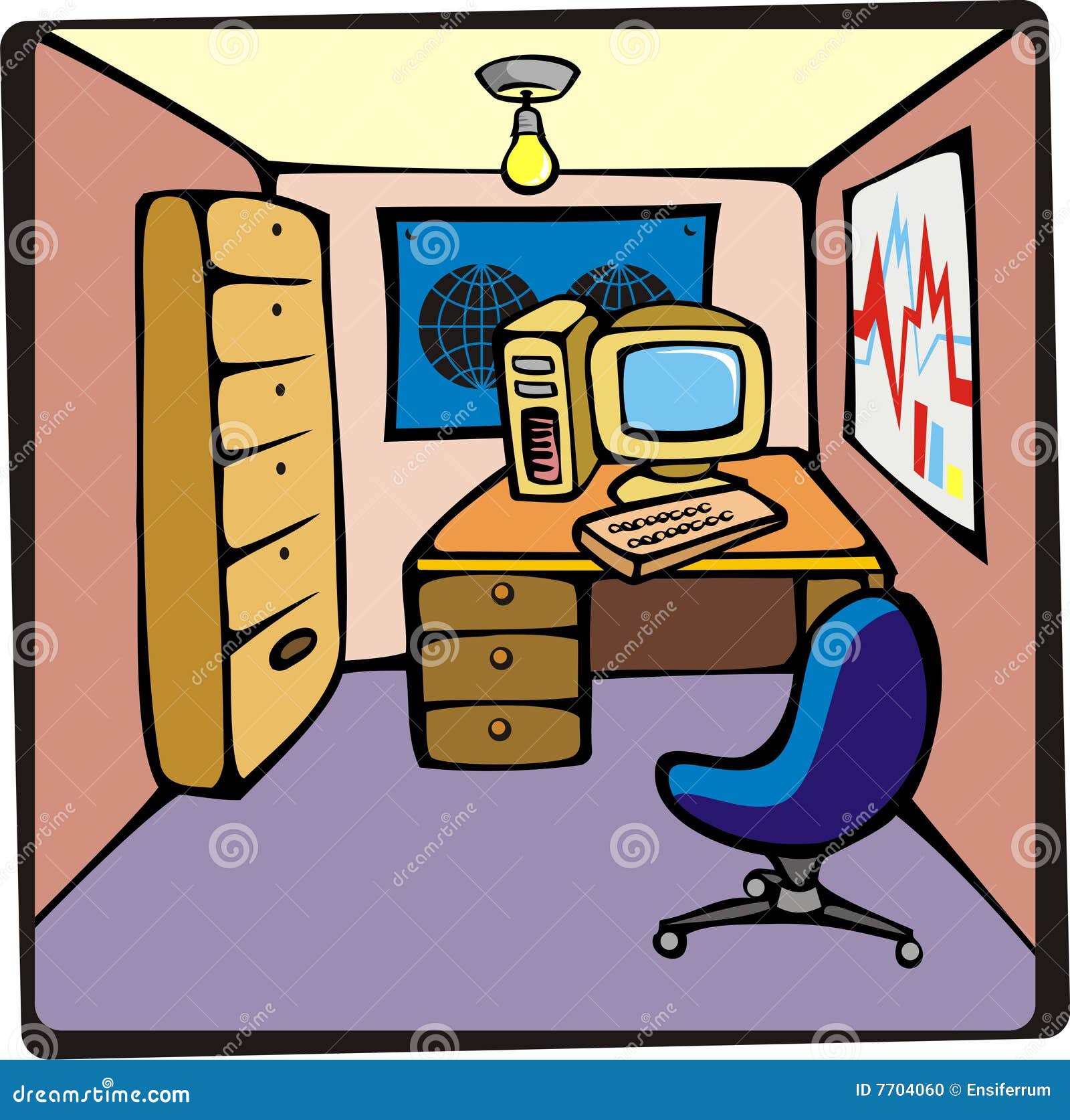 Bureau de dessin animé illustration de vecteur. Illustration du ...