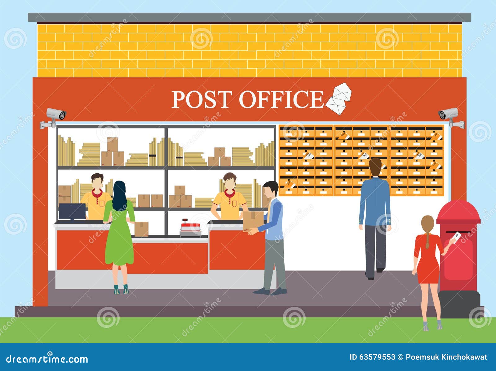 Bureau de poste illustration de vecteur. Illustration du module - 63579553