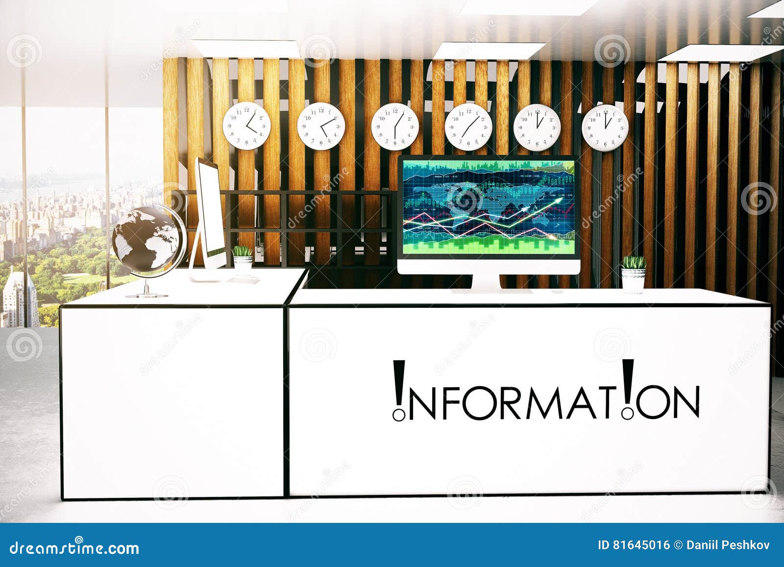 Bureau De Renseignements Avec Le Diagramme De Forex Illustration Stock ...