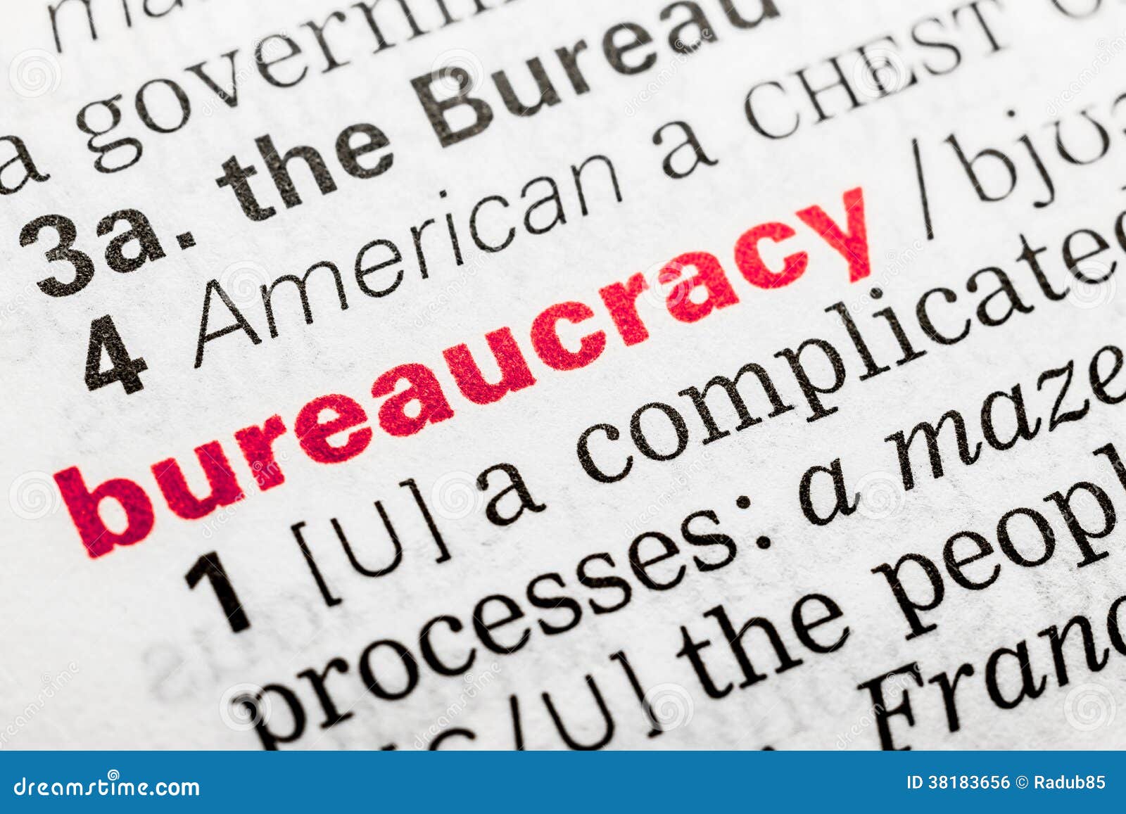 Bureaucracy Word Definition Stock Photo - Image of dictionary, official ...
