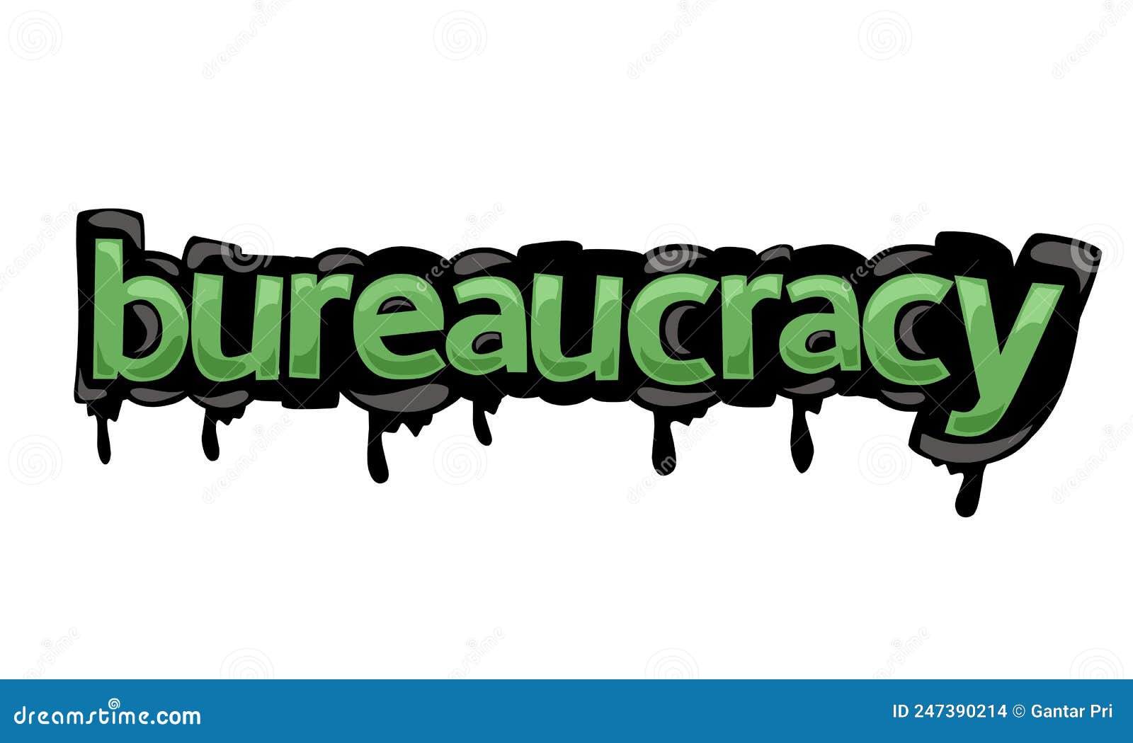 BUREAUCRACY Writing Vector Design on White Background Stock ...