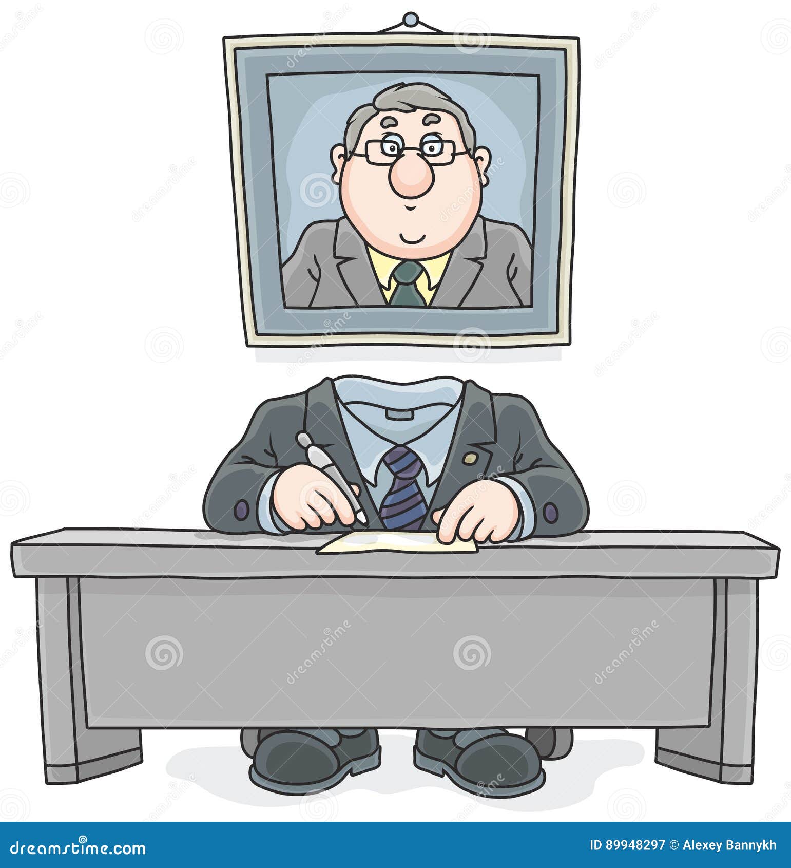 Bureaucrat stock vector. Illustration of signing, clerical - 89948297