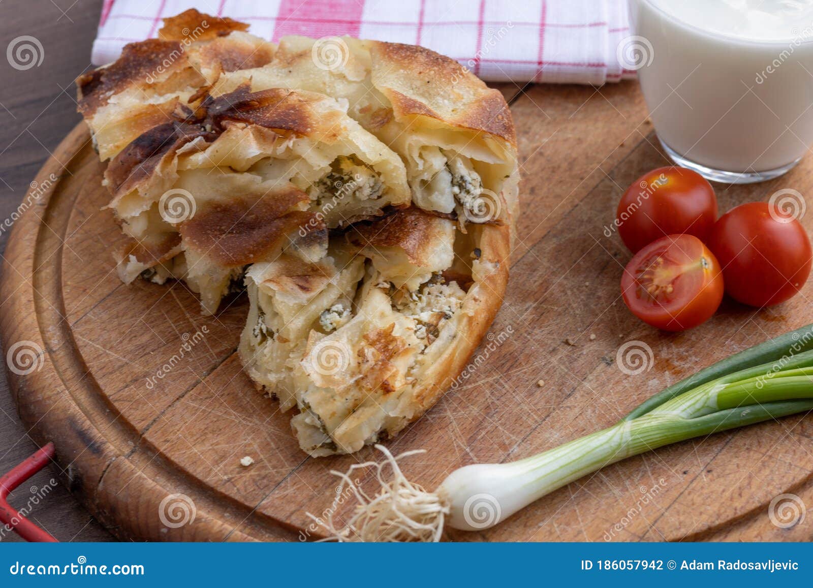 Burek or Borek Pie with Cheese and Spinach Stock Photo - Image of ...