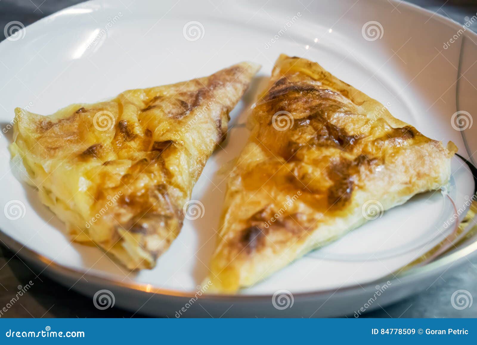 Burek with Cheese.Balkanic Pie on the Plate Stock Image - Image of ...