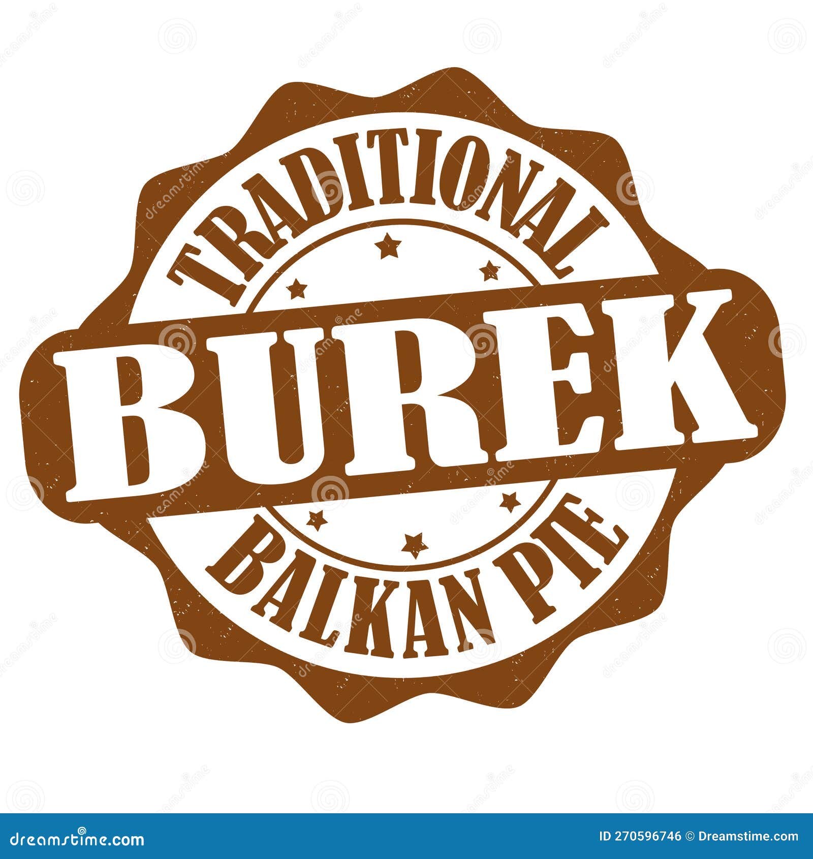 Burek label or stamp stock vector. Illustration of cuisine - 270596746