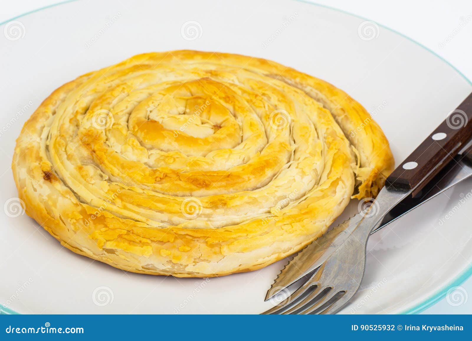 Burek with Meat. Turkish Baked Goods Stock Photo - Image of brown ...