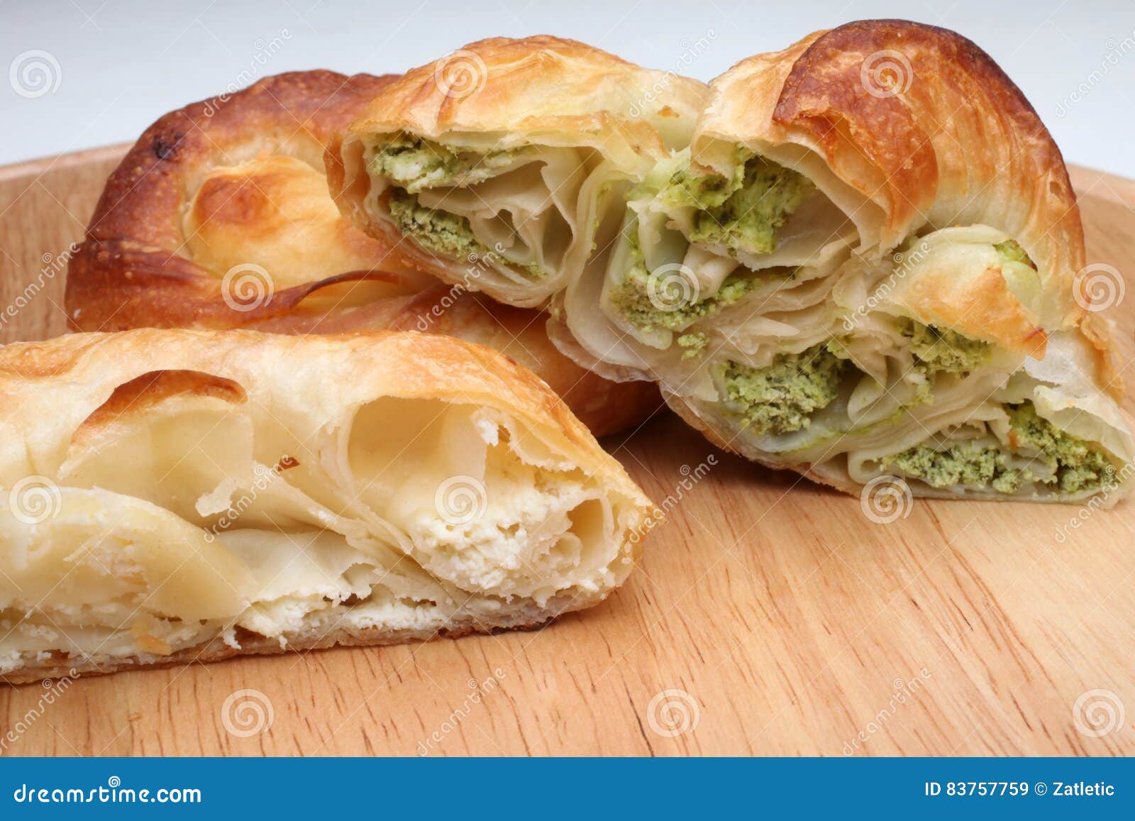 Burek Pie with Meat, Cheese or Spinach Stock Image - Image of cuisine ...