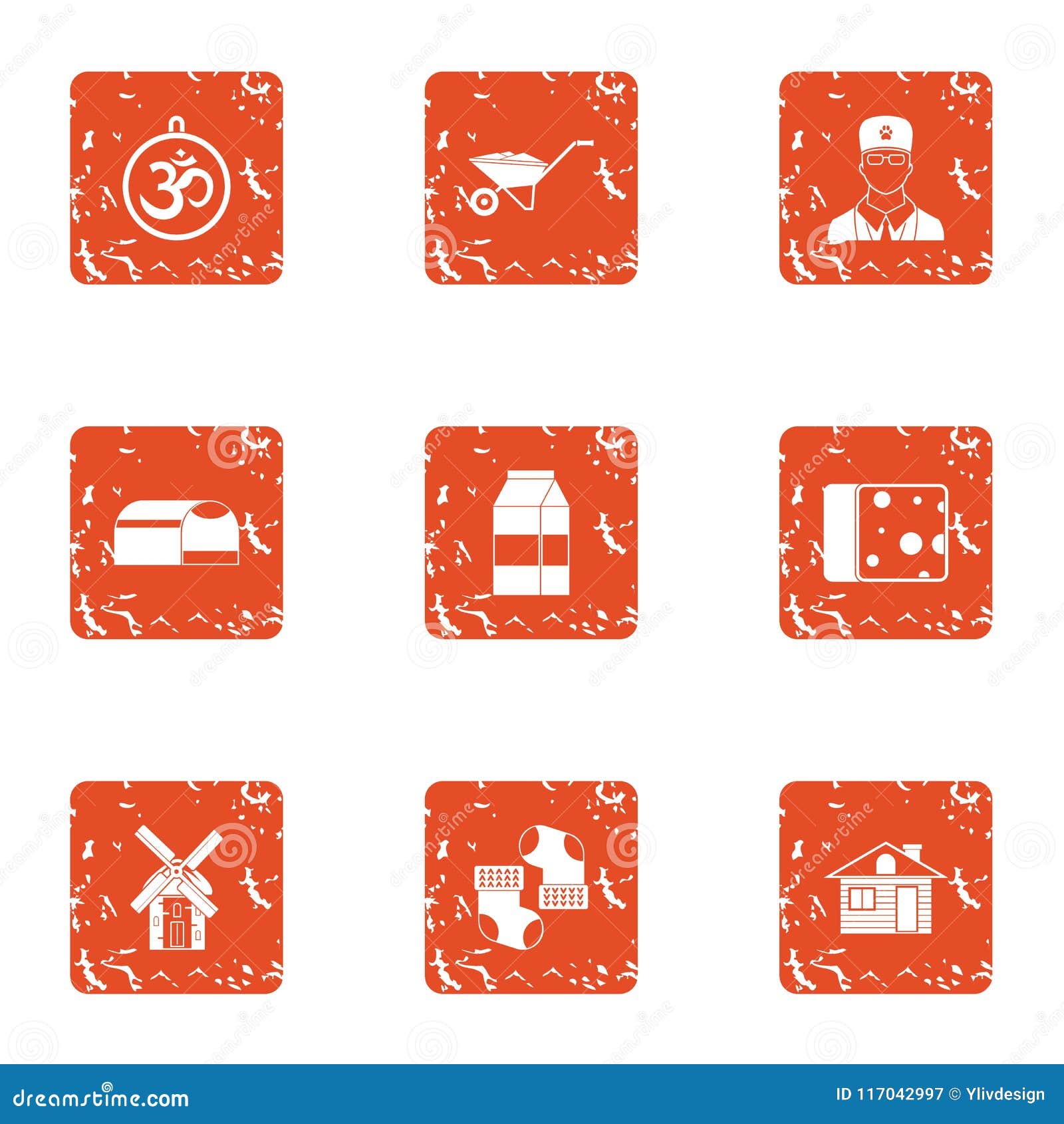 Burg Icons Set, Grunge Style Stock Vector - Illustration of fruit ...