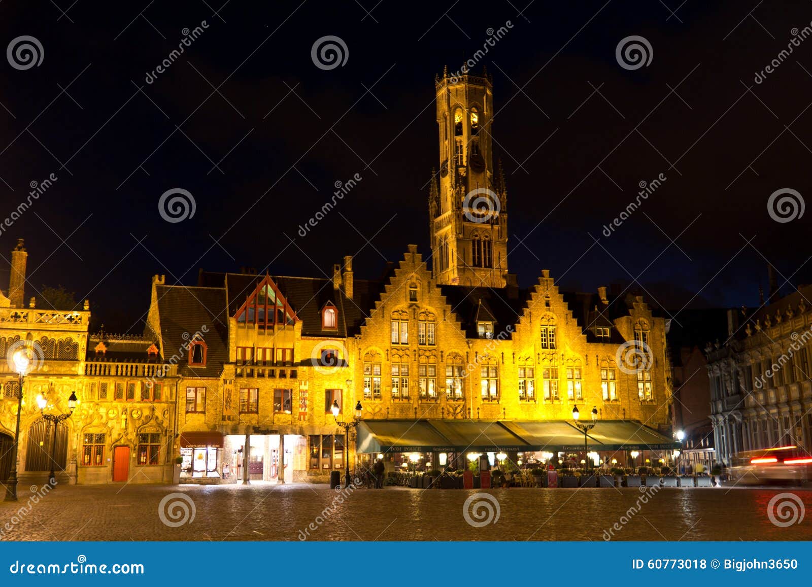 Burg Square in Bruges, Belgium during the Evening Editorial Stock Photo ...