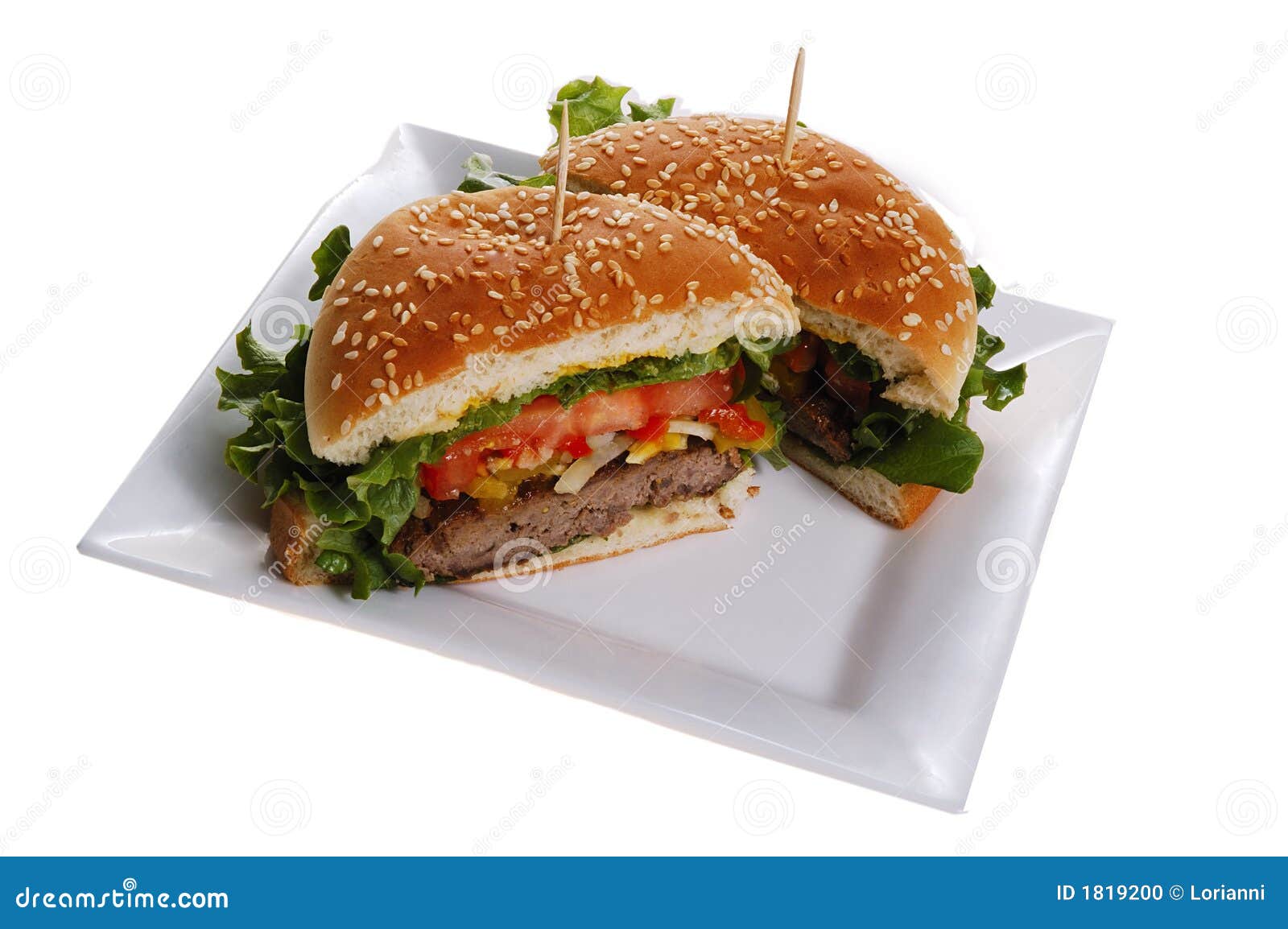Burger stock photo. Image of decoration, meat, calorie - 1819200