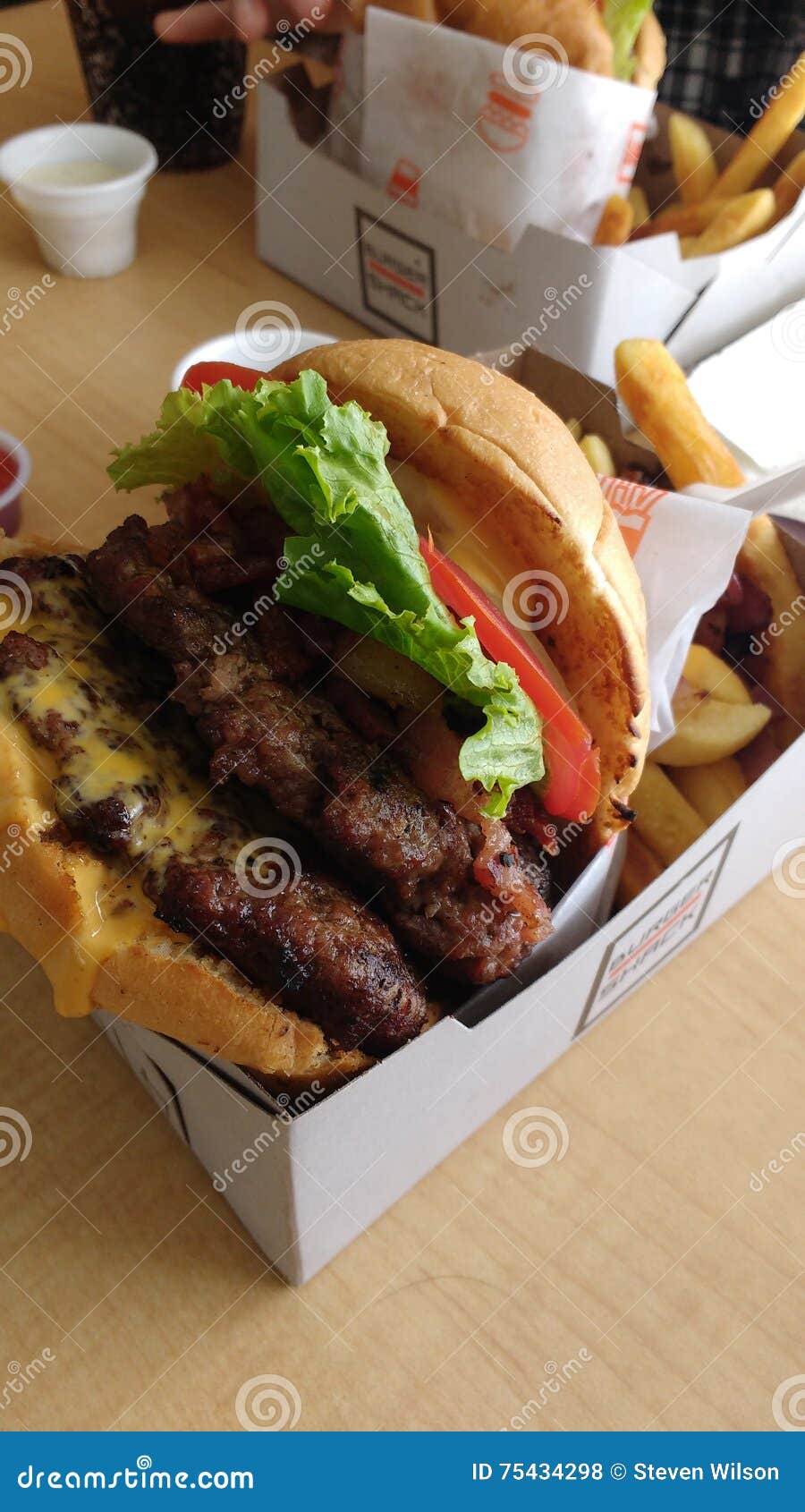 Burger editorial stock photo. Image of burger, lunch - 75434298
