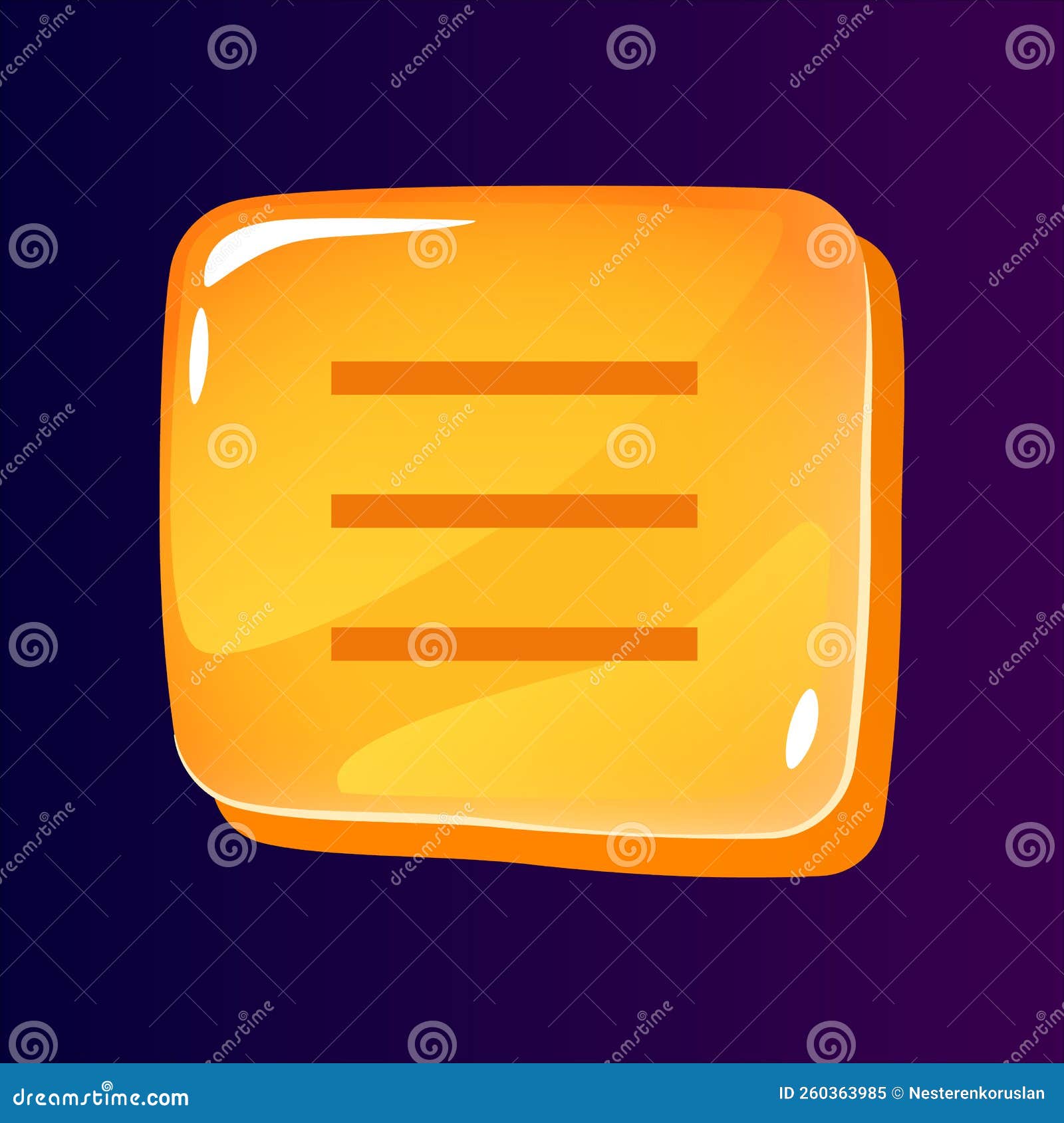 Burger App Menu Glossy Ui Button with Pixelated Icon Stock Vector - Illustration of element ...