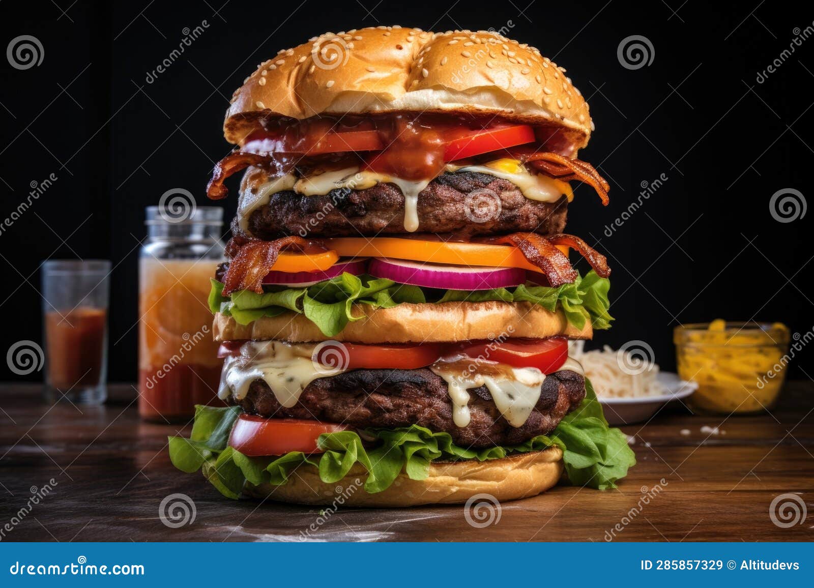 Burger Assembly Process with Layers Visible Stock Illustration ...