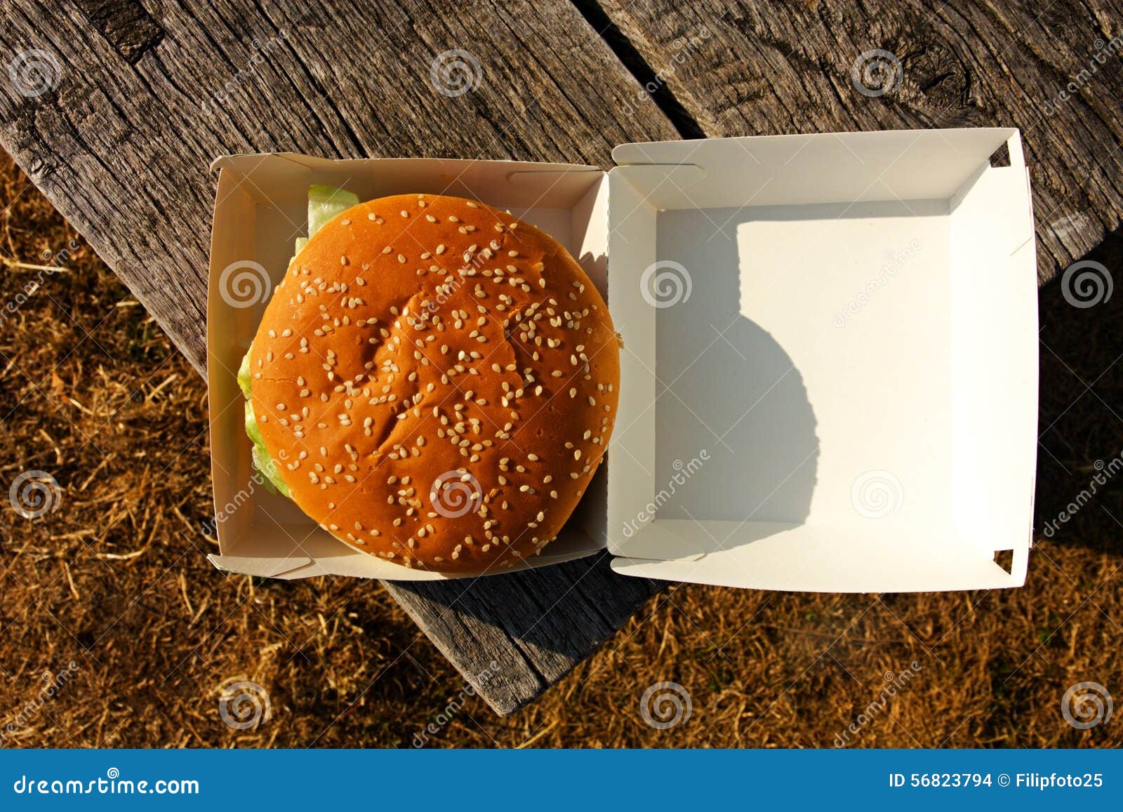 Burger in a box stock photo. Image of beverages, cooked - 56823794