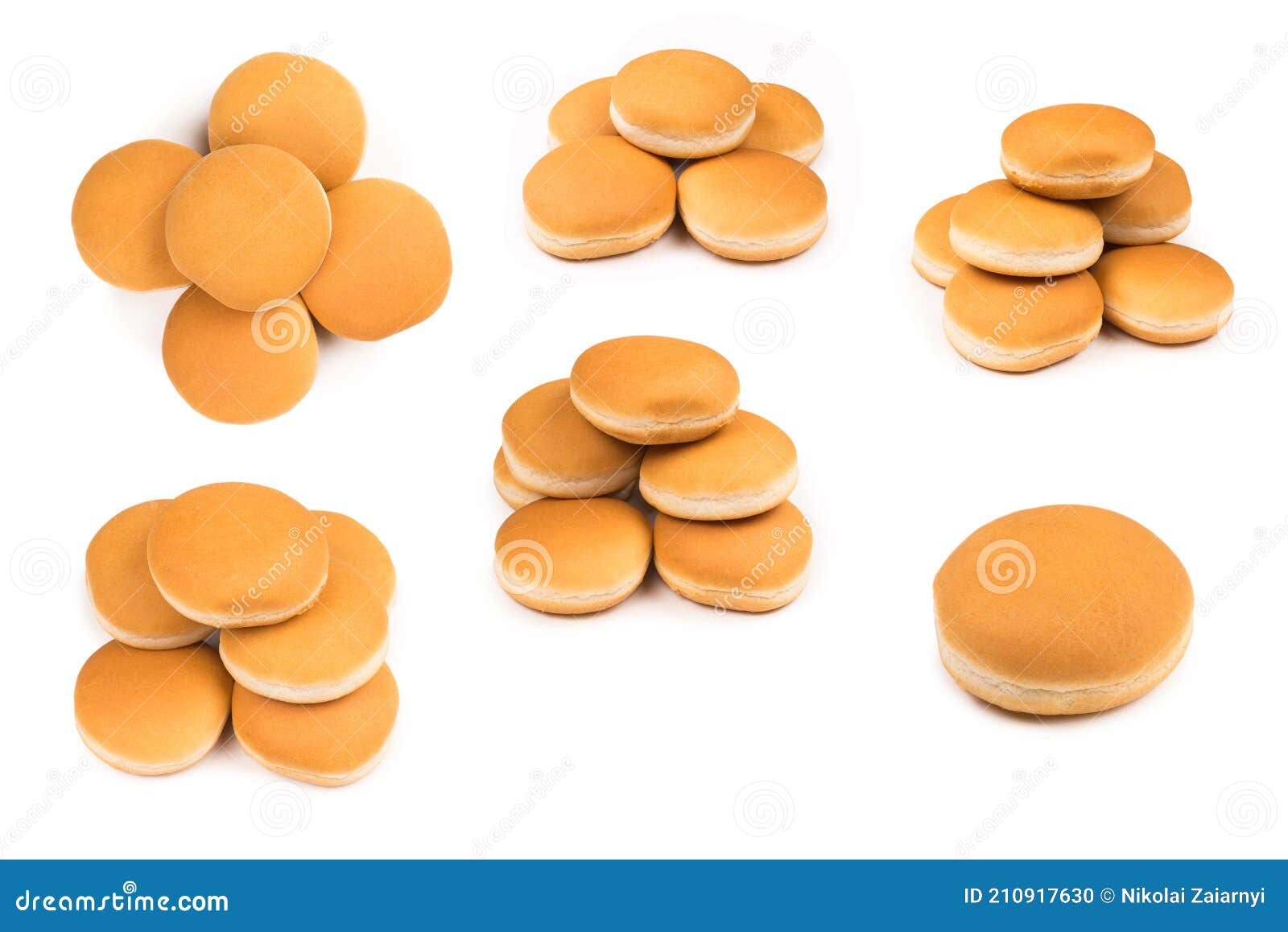 Burger Bread Isolated on White Background Stock Photo - Image of wheat ...