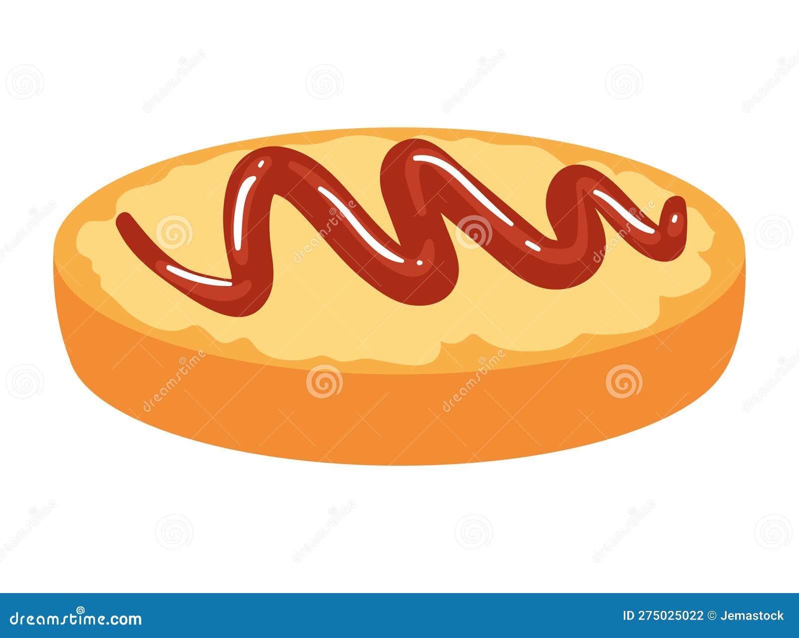 Burger bread with ketchup stock vector. Illustration of delicious ...