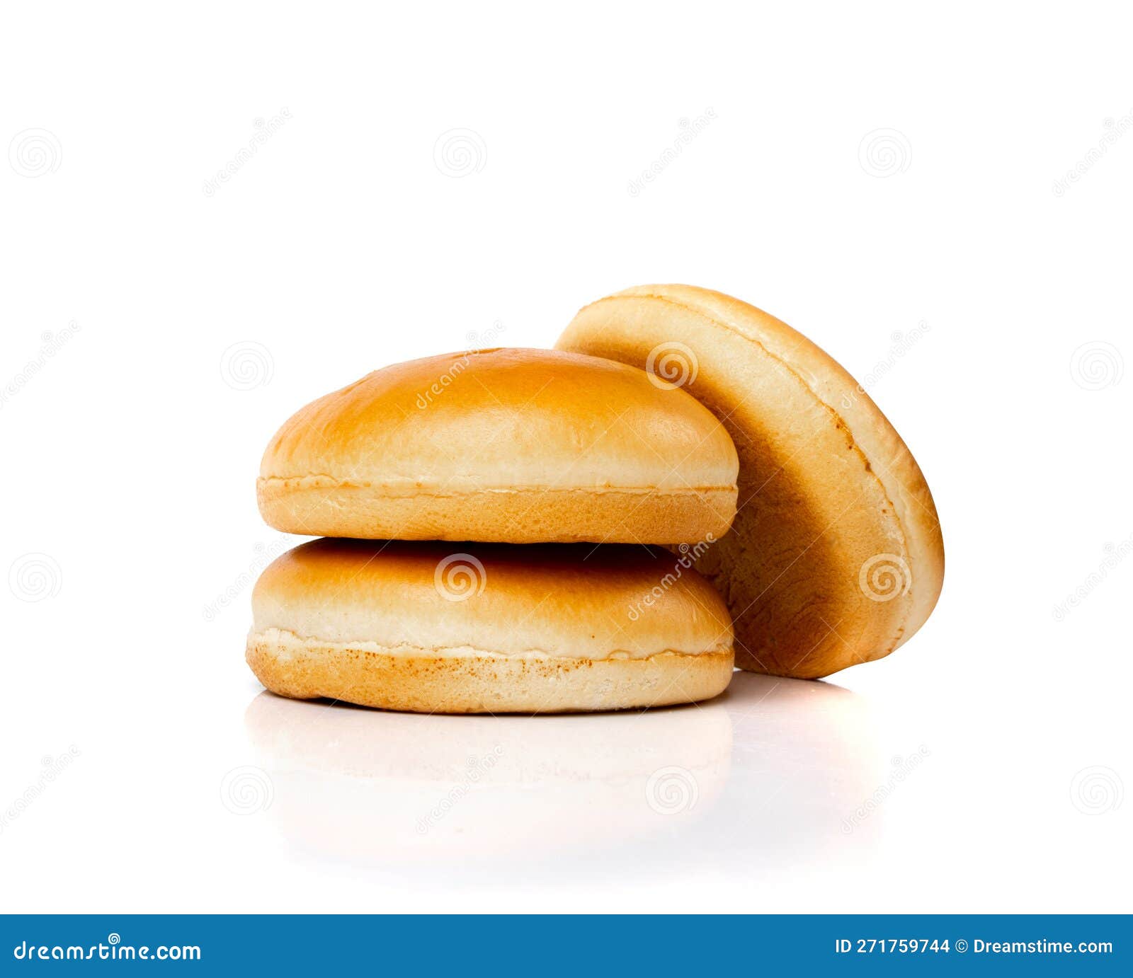 Burger Bun Isolated, Hamburger Bread, Empty Whole Burger Bun on White ...