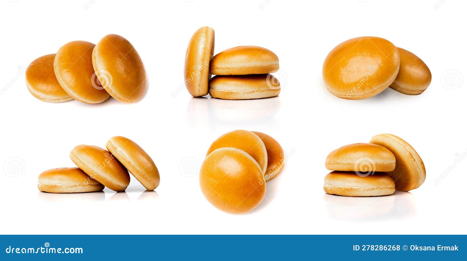 Burger Bun Isolated, Hamburger Bread, Empty Whole Burger Bun on White ...