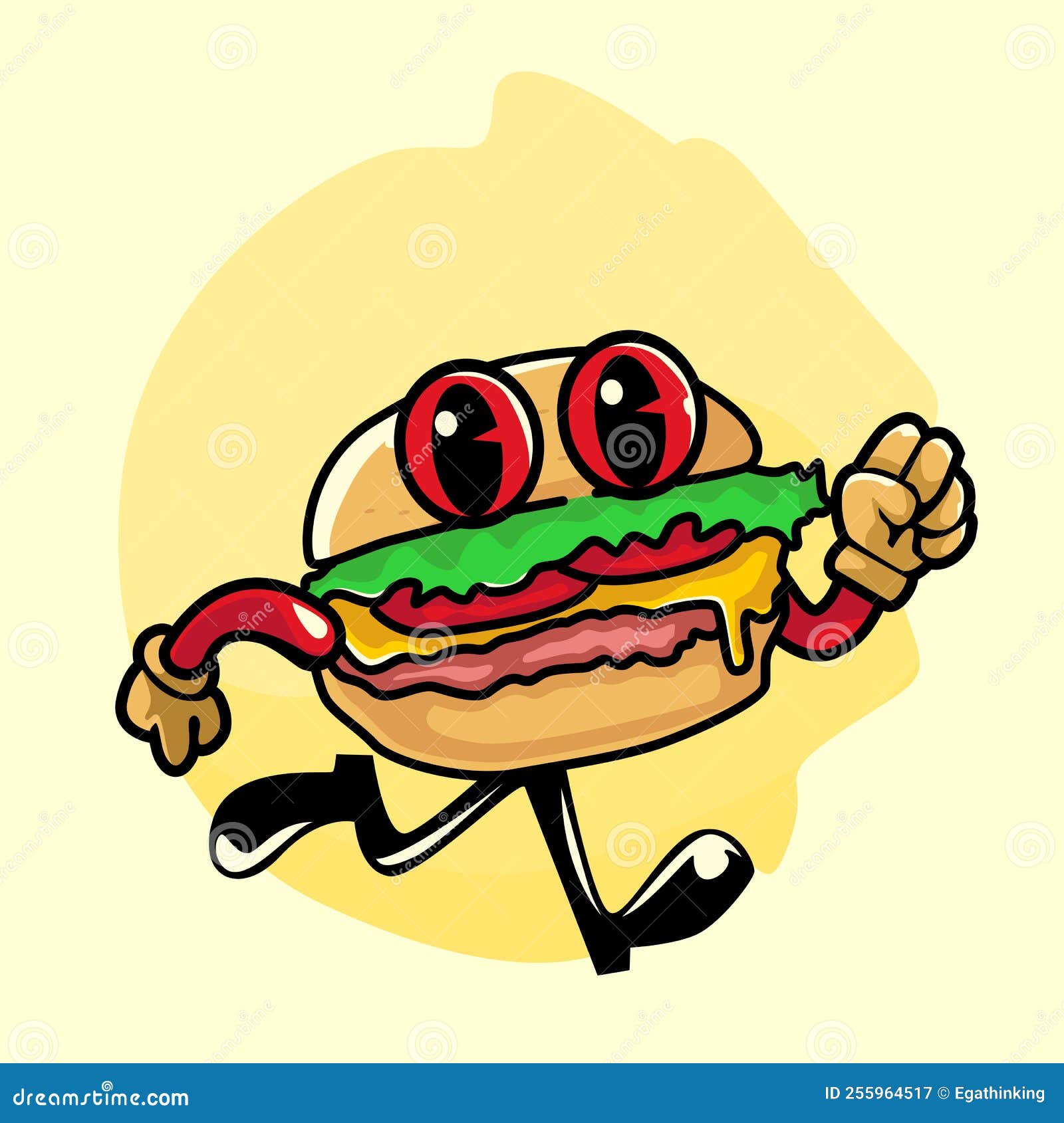 BURGER CARTOON CHARACTERS are RUNNING Stock Vector - Illustration of ...
