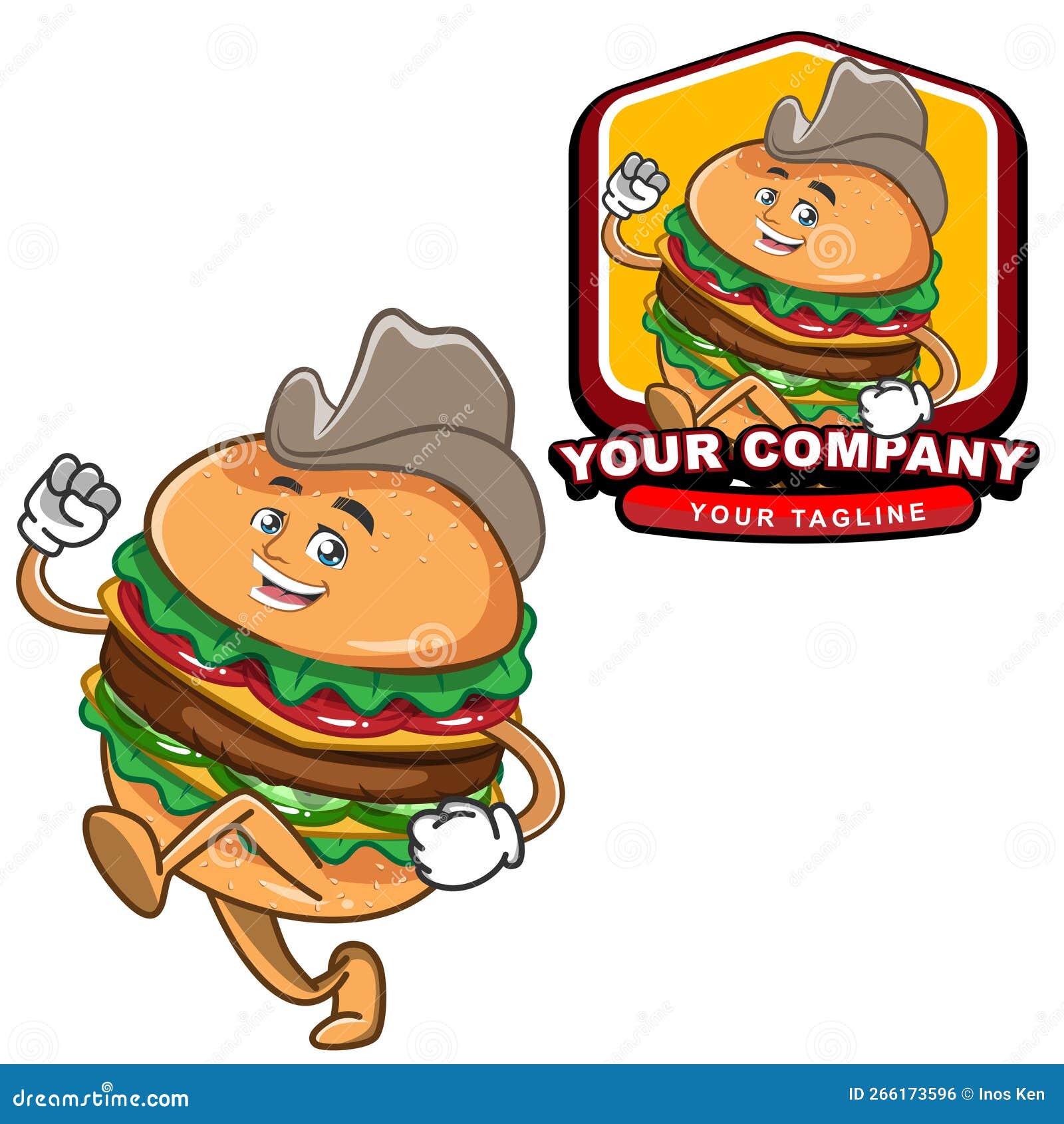 Happy Burger Cartoon Mascot Logo Stock Vector - Illustration of meal ...
