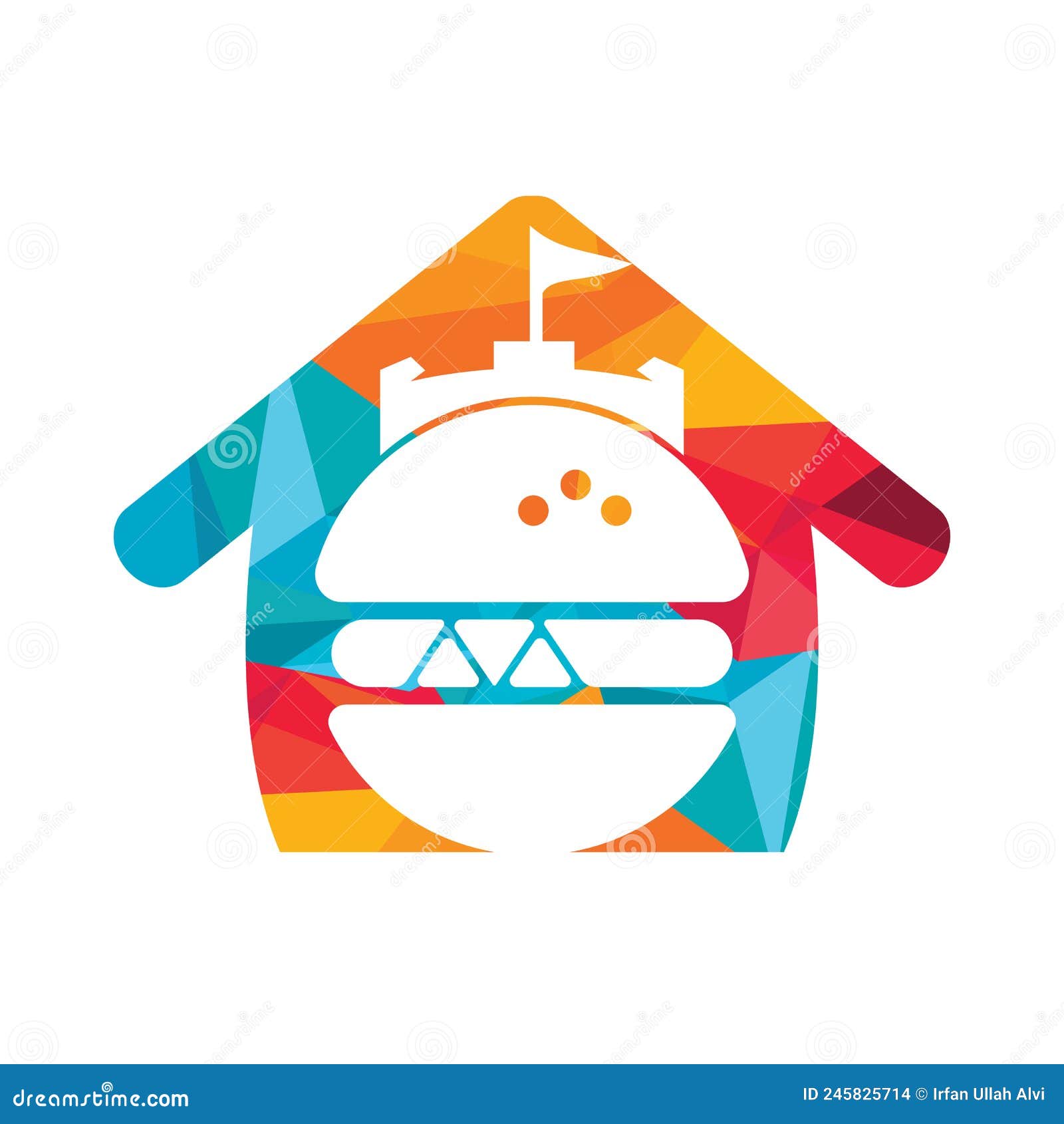 Burger Castle Vector Logo Design. Fort Burgher Logo Design. Stock ...