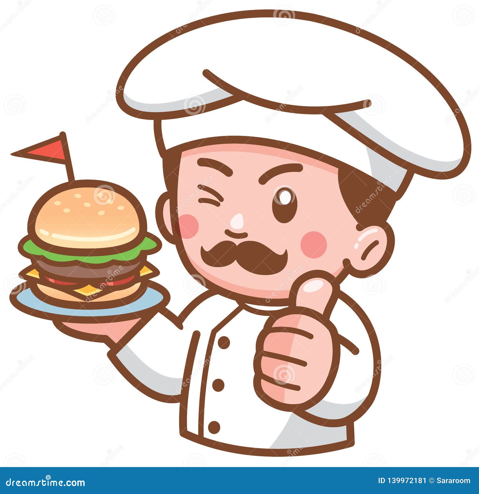 Set Burger, Chef Hat, Bread Loaf, Bakery Bowl Dough, Cracker Biscuit ...