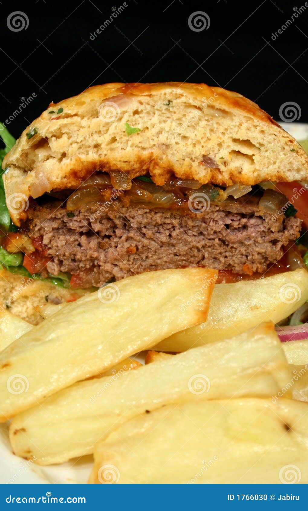 Burger and Chips stock photo. Image of fried, bread, healthy - 1766030