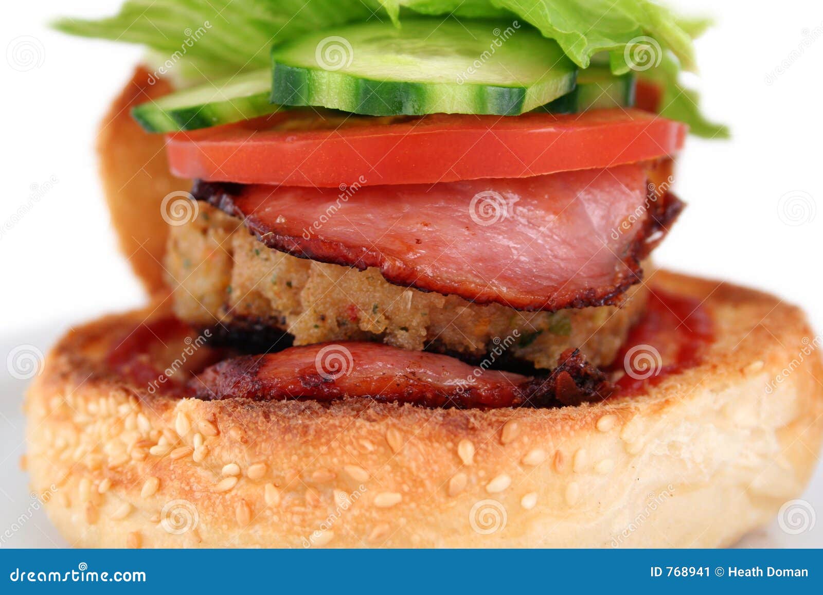 Burger close up stock image. Image of pattie, fresh, meal - 768941