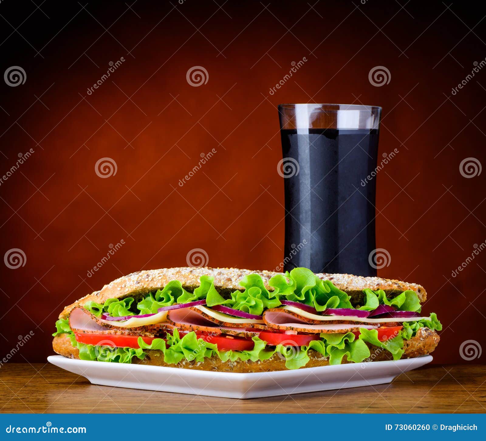 Burger with Cola stock photo. Image of lettuce, vegetables - 73060260