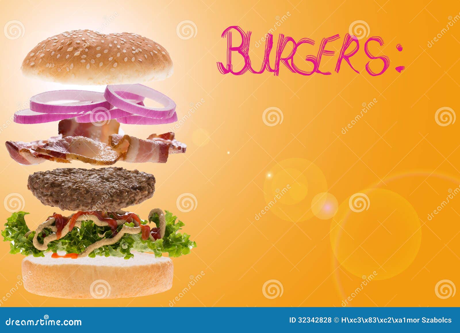 Burger concept for menu stock photo. Image of bright - 32342828