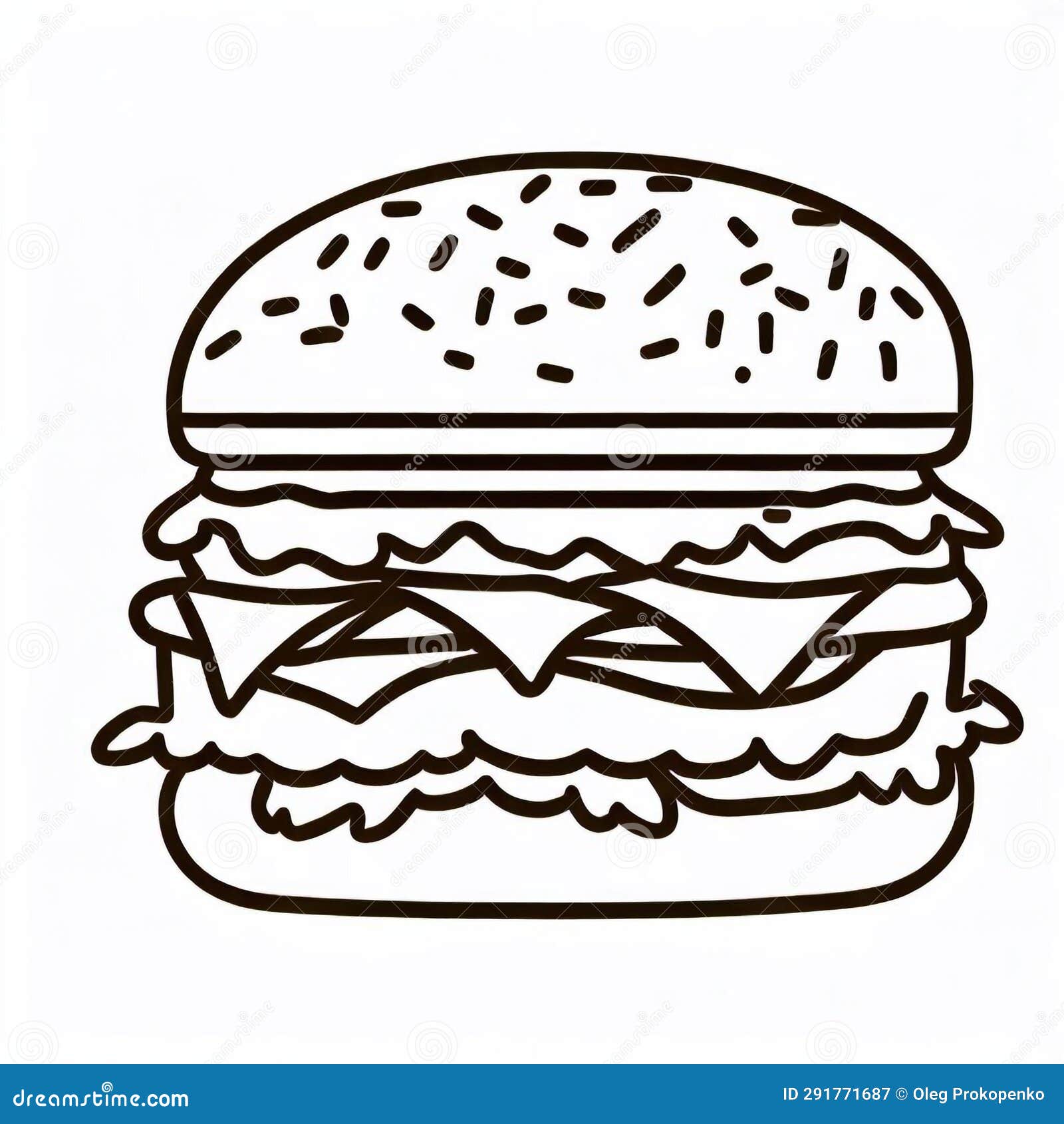 Burger Contour Drawing Color Game Stock Illustration - Illustration of ...