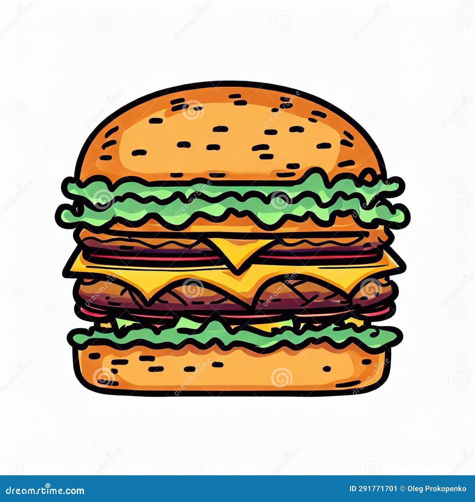 Burger Contour Drawing Color Game Stock Illustration - Illustration of ...