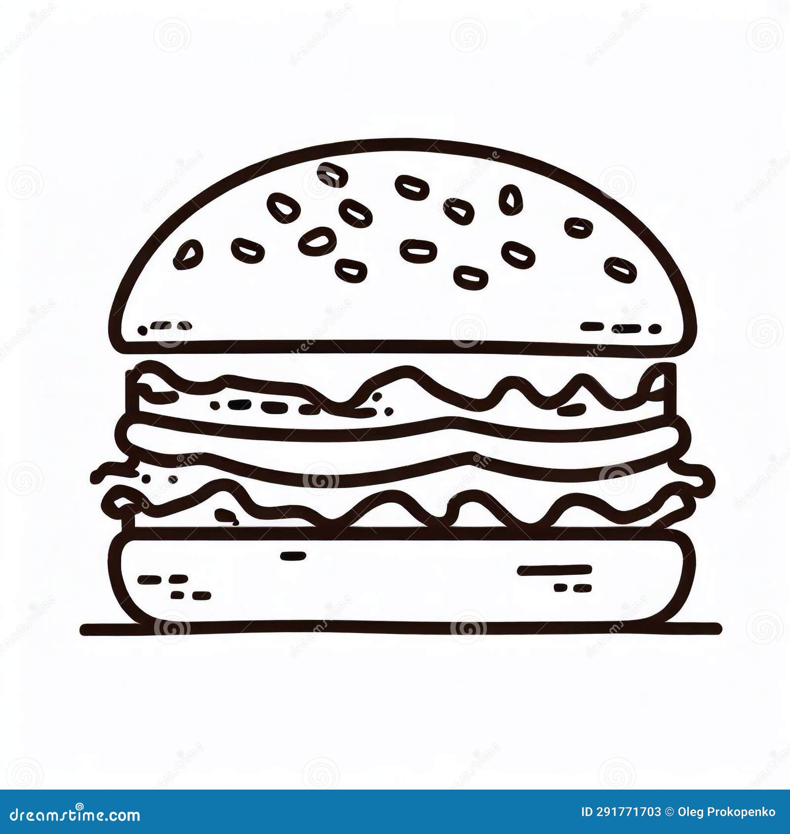Burger Contour Drawing Color Game Stock Illustration - Illustration of ...
