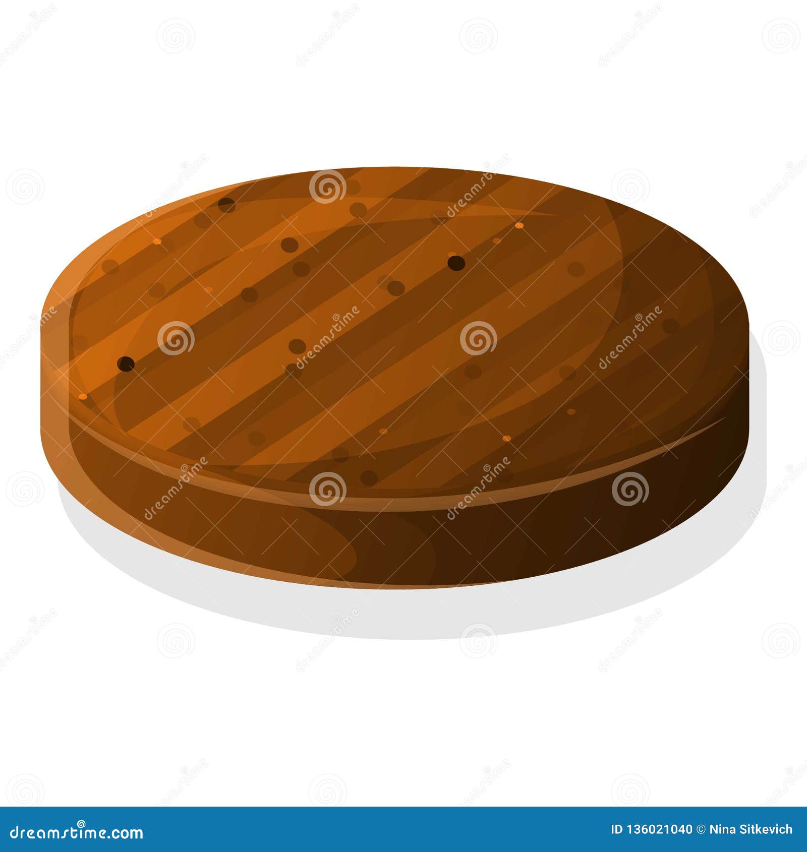 Burger Cutlet Icon, Cartoon Style Stock Vector - Illustration of ...