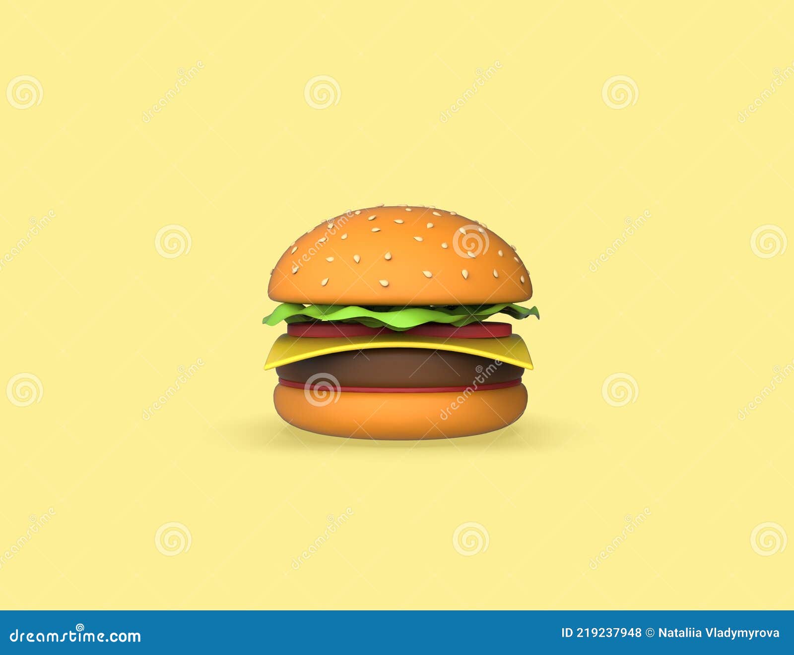 Burger 3D render icon stock illustration. Illustration of beef - 219237948
