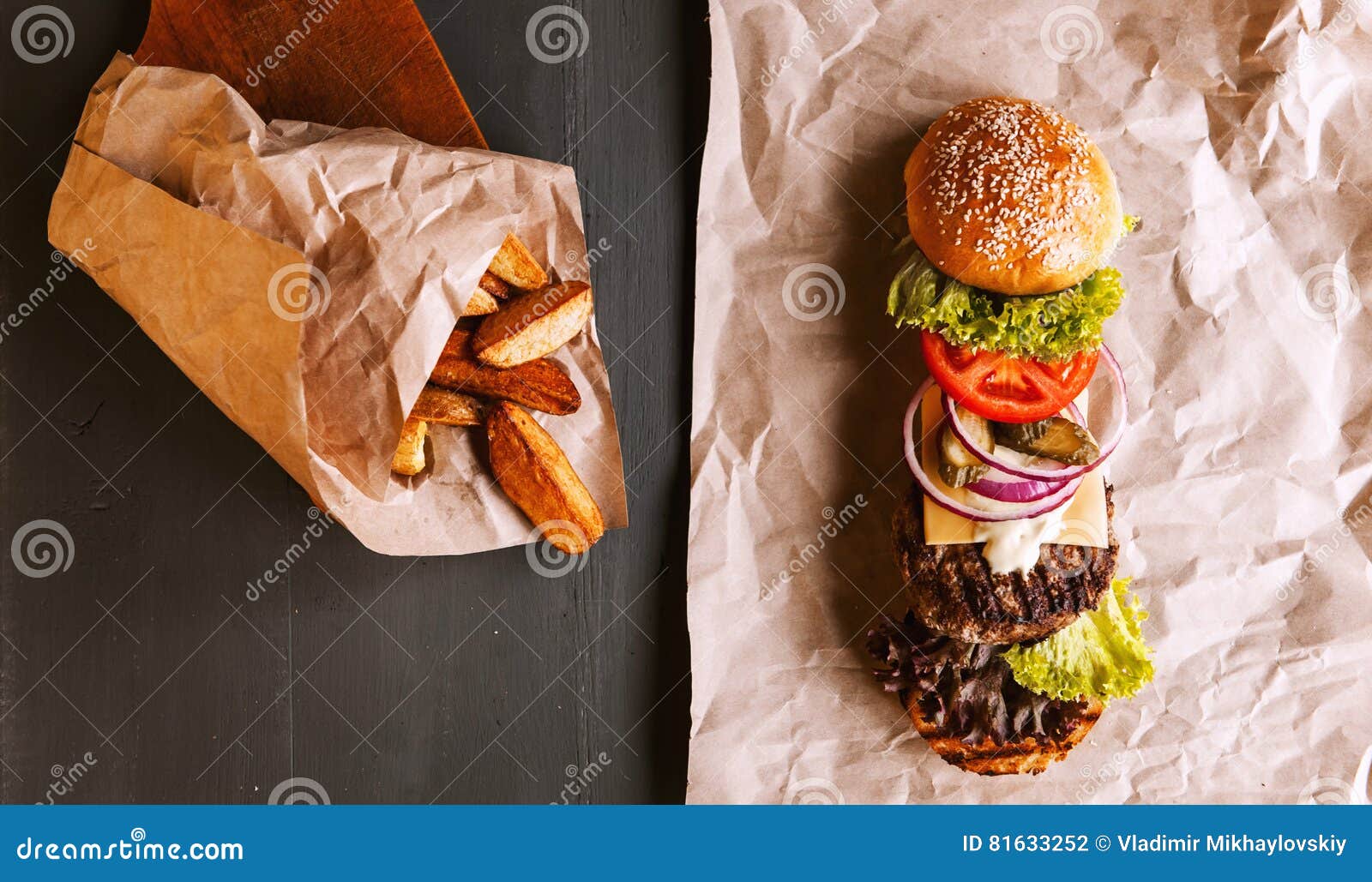 Burger Decomposed into Its Components Stock Photo - Image of brown ...