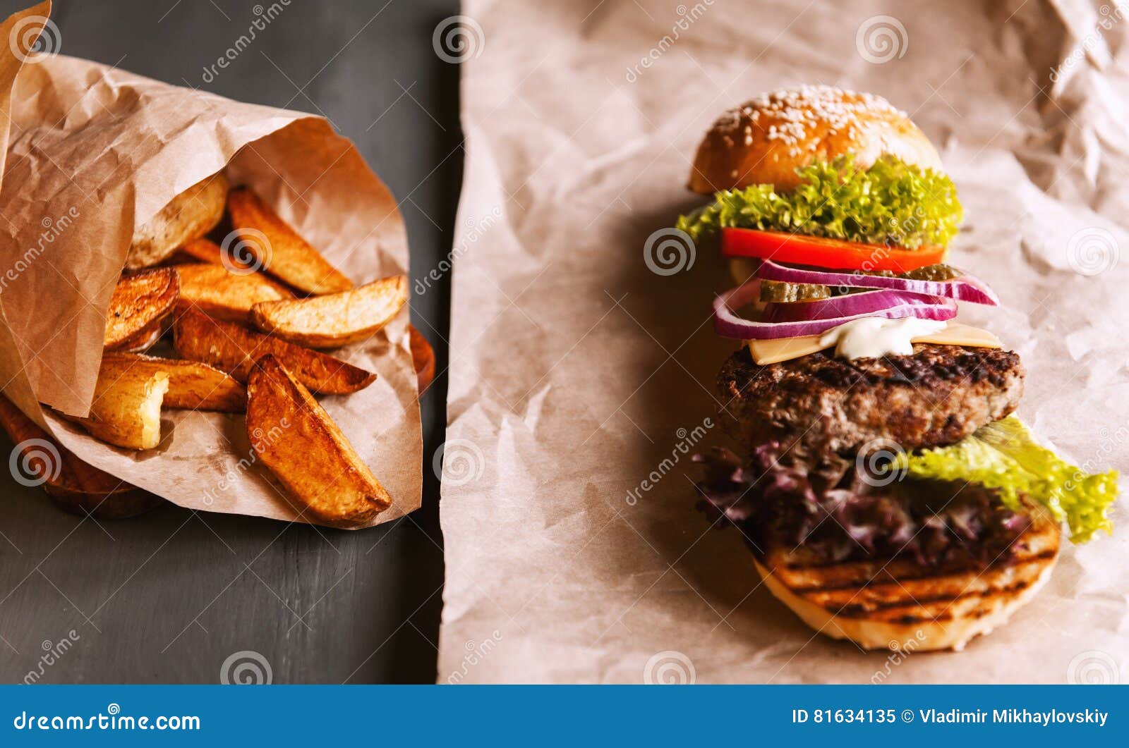 Burger Decomposed into Its Components Stock Image - Image of material ...